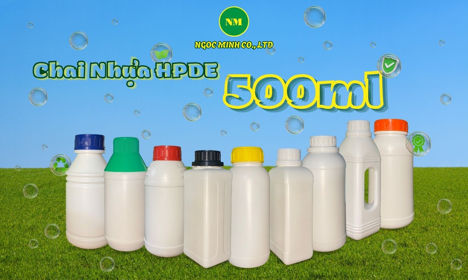 10 ứng dụng phổ biến của chai nhựa HDPE 500ml